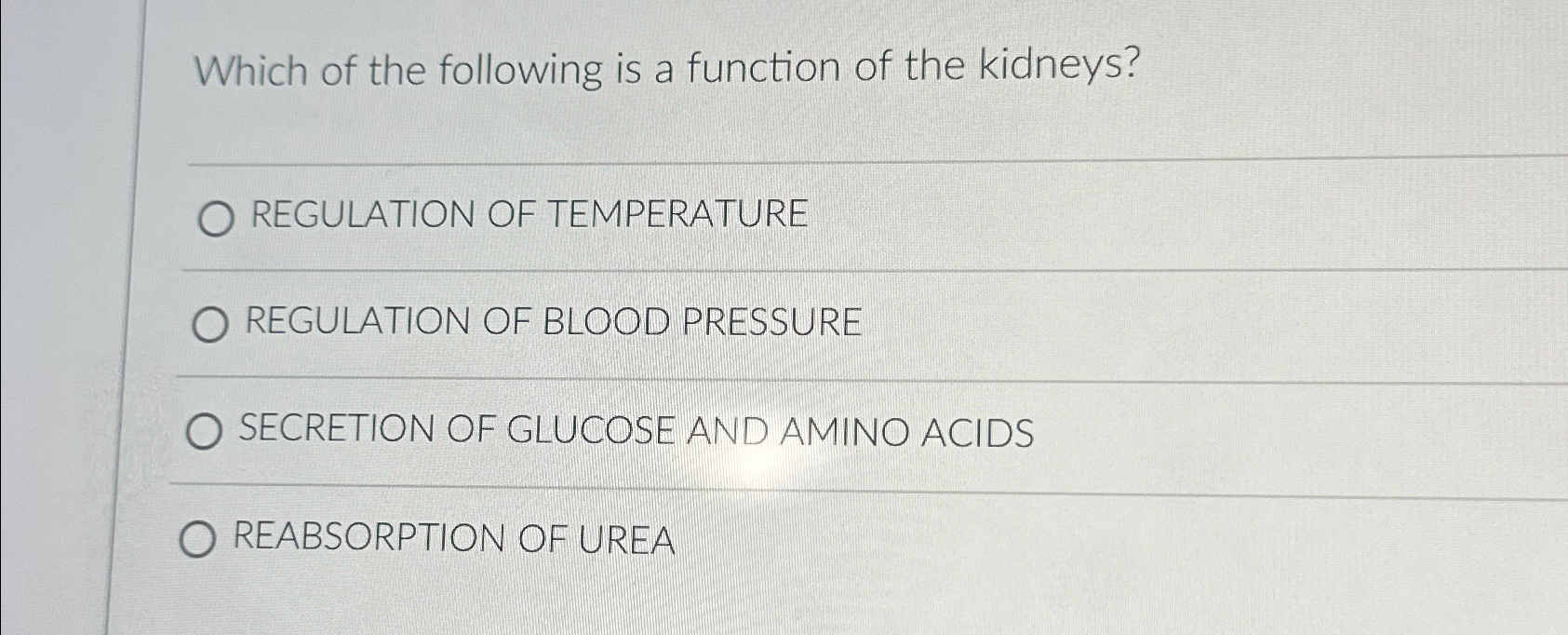 Solved Which of the following is a function of the | Chegg.com