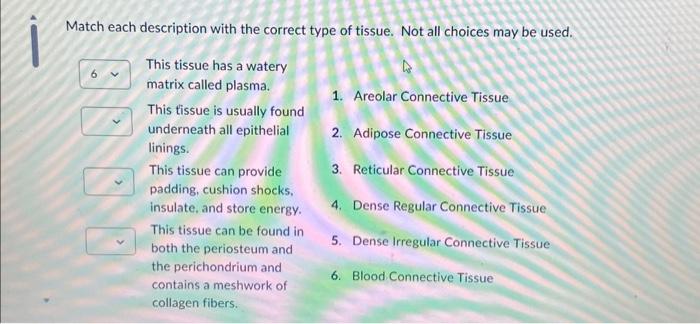 Solved Match each description with the correct type of | Chegg.com