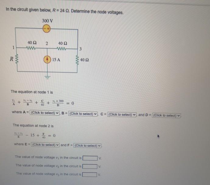 Solved In the circult given below, R = 240. Determine the | Chegg.com