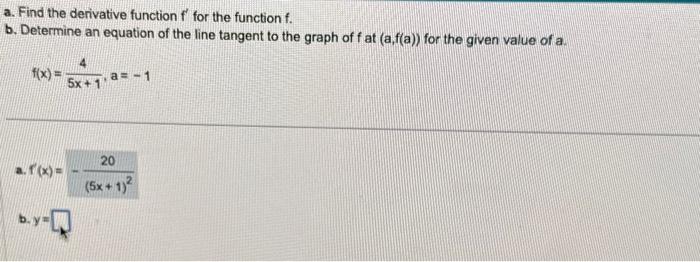 Solved a. Find the derivative function f′ for the function | Chegg.com