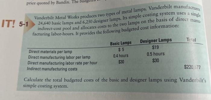 Solved Vanderbilt Metal Works produces two types of metal | Chegg.com