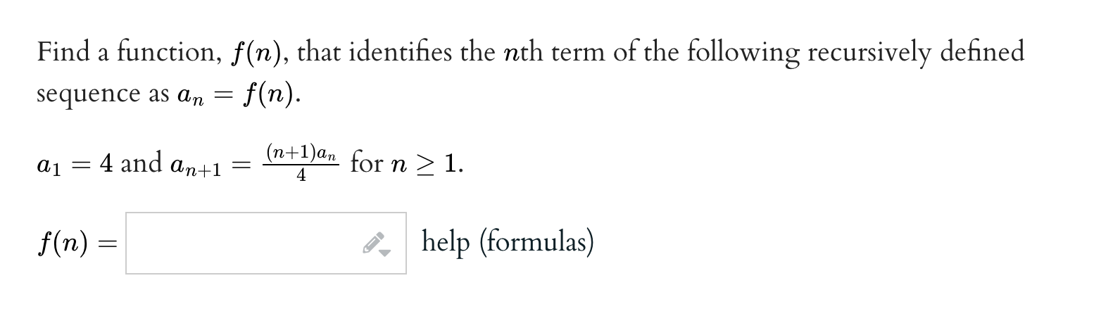 Solved Find a function, f(n), ﻿that identifies the nth term | Chegg.com