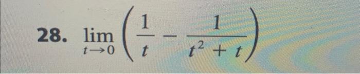 Solved 28. limt→0(t1−t2+t1) | Chegg.com