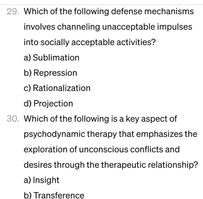Solved Which of the following defense mechanisms involves | Chegg.com