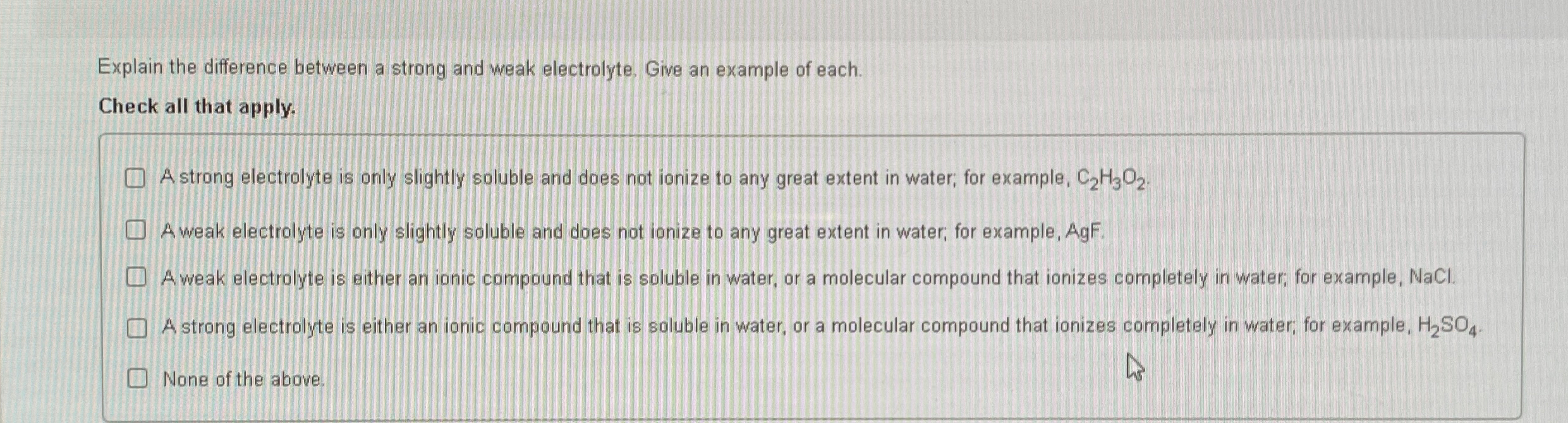 Solved Explain the difference between a strong and weak | Chegg.com