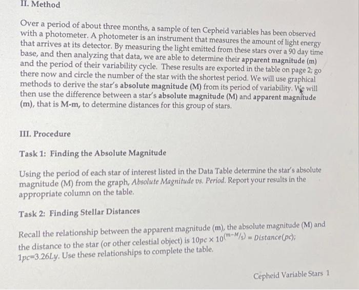 Solved Task 2: Finding Stellar Distances Recall the | Chegg.com