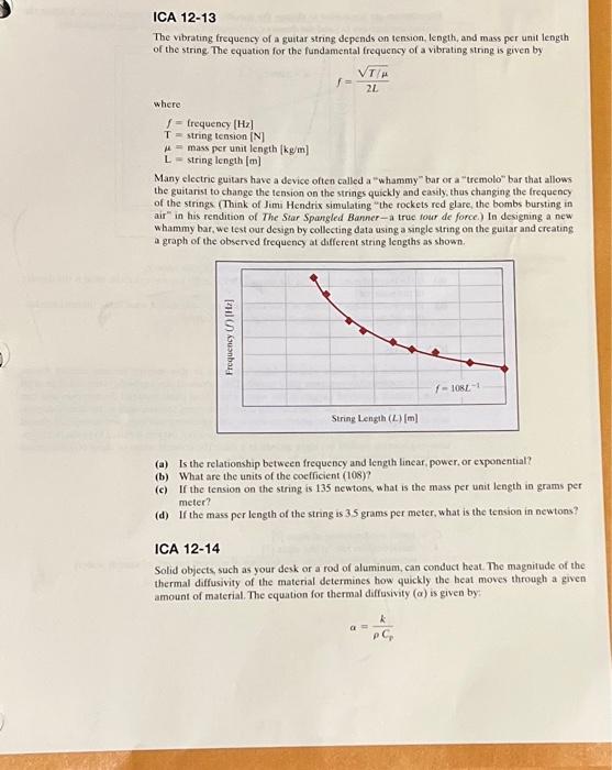 Solved The vibrating frequency of a guitar string depends on | Chegg.com