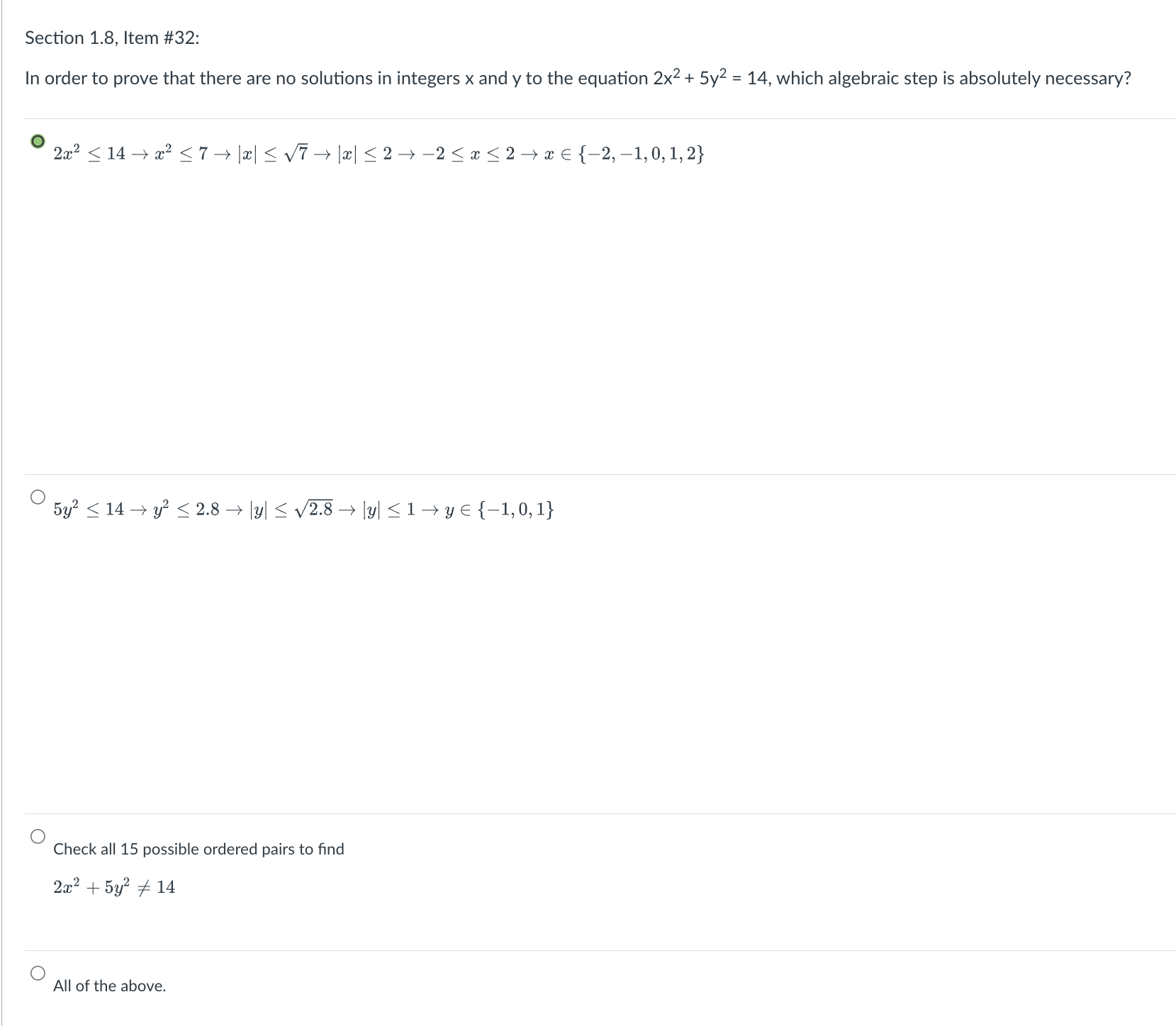 Solved Check all 15 ﻿possible ordered pairs to | Chegg.com