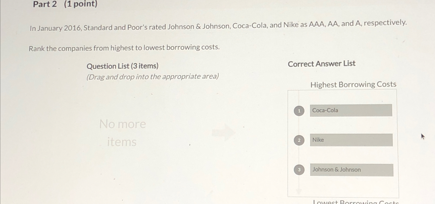 Solved Part 2 (1 ﻿point)In January 2016, ﻿Standard and | Chegg.com