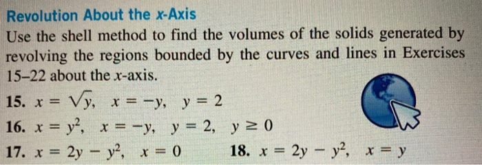 Solved Revolution About the X-Axis Use the shell method to | Chegg.com