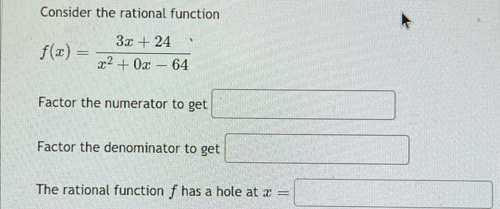 Solved Consider the rational | Chegg.com