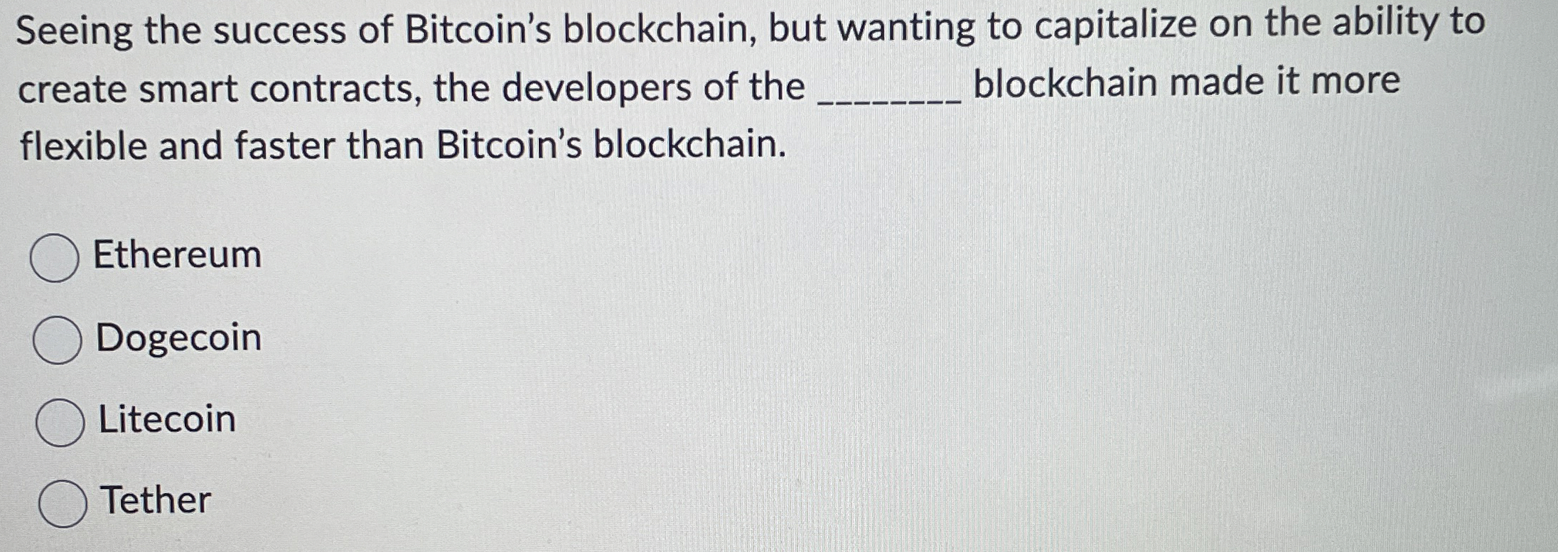 Solved Seeing the success of Bitcoin's blockchain, but | Chegg.com