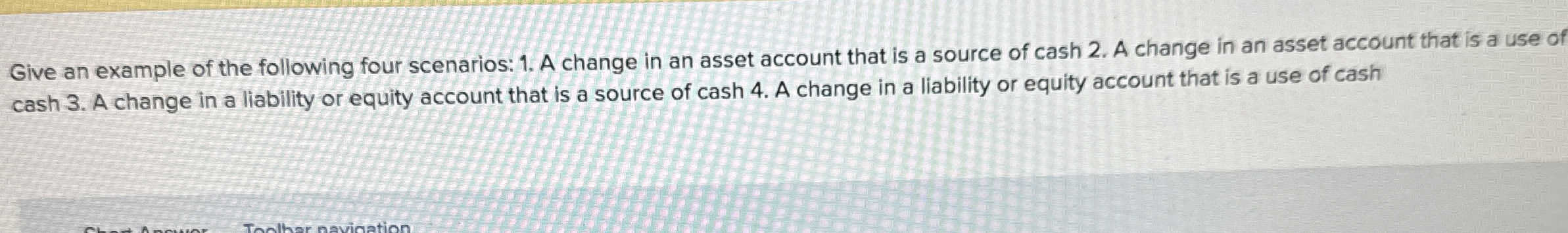 Solved Give an example of the following four scenarios: 1 . | Chegg.com