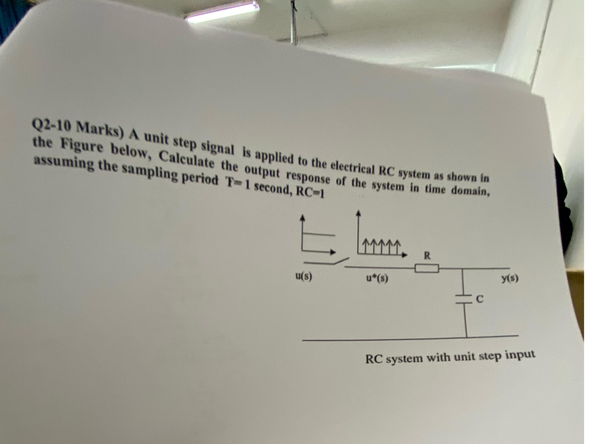 Solved Q2-10 ﻿Marks) ﻿A unit step signal is applied to the | Chegg.com