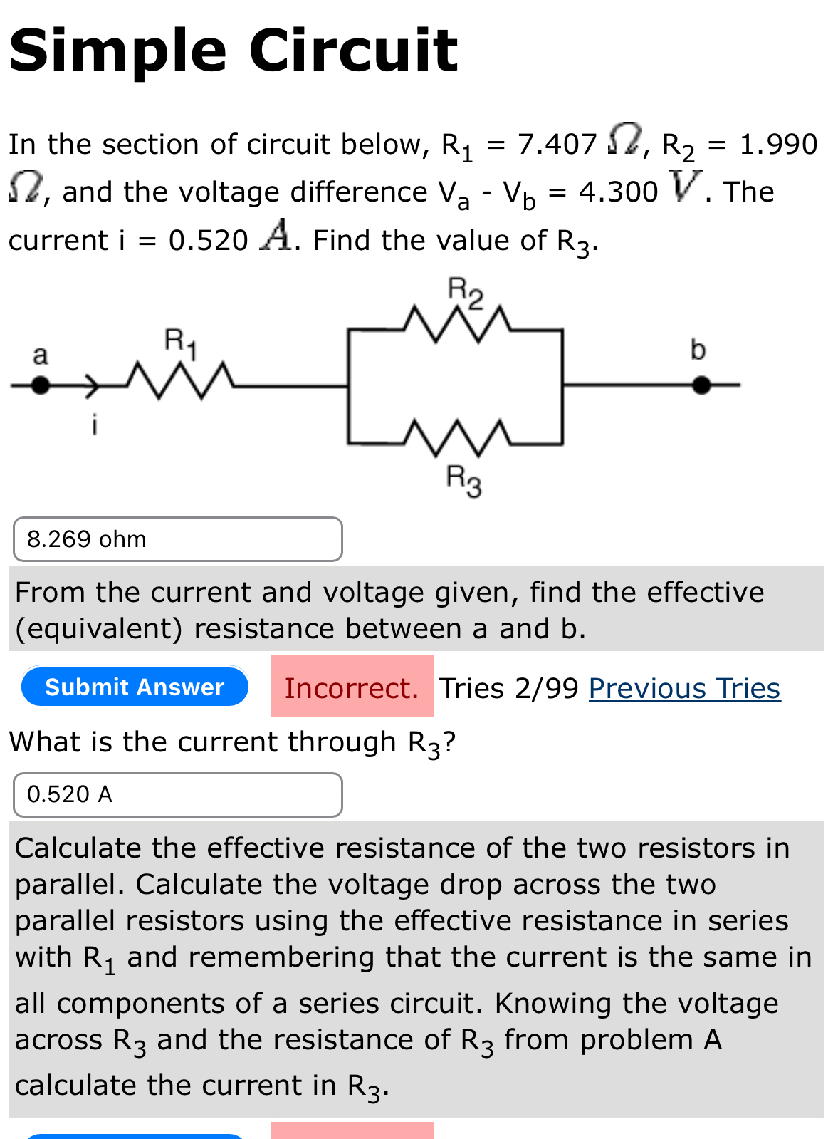 Solved Simple CircuitIn the section of circuit below, | Chegg.com