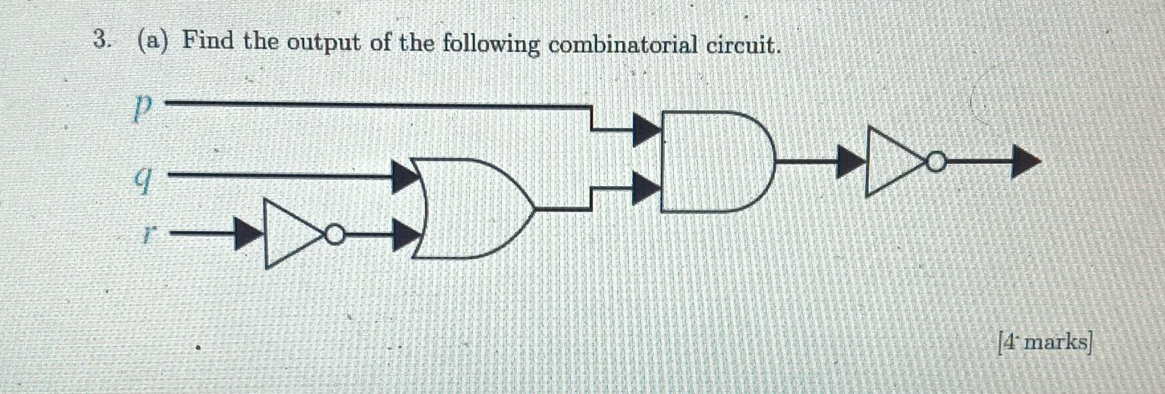 Solved (a) Find the output of the following combinatorial | Chegg.com