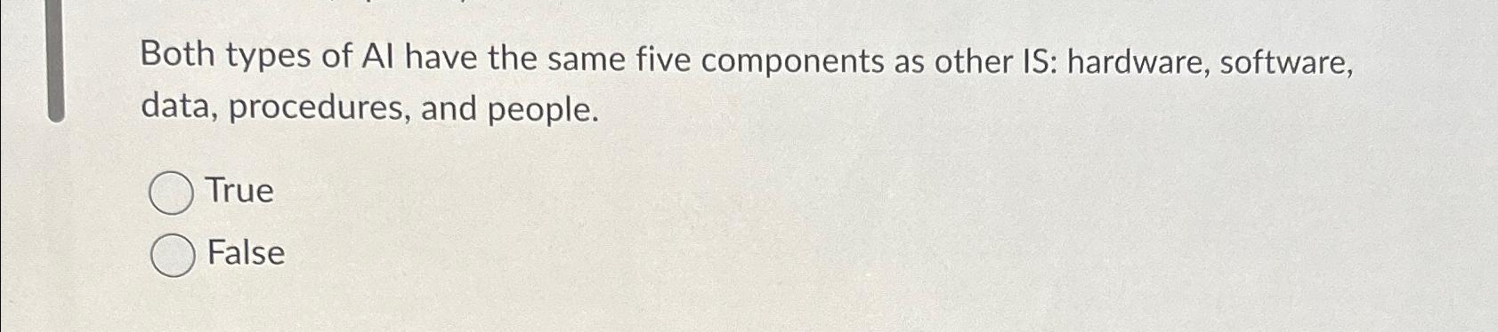 Solved Both types of Al have the same five components as | Chegg.com