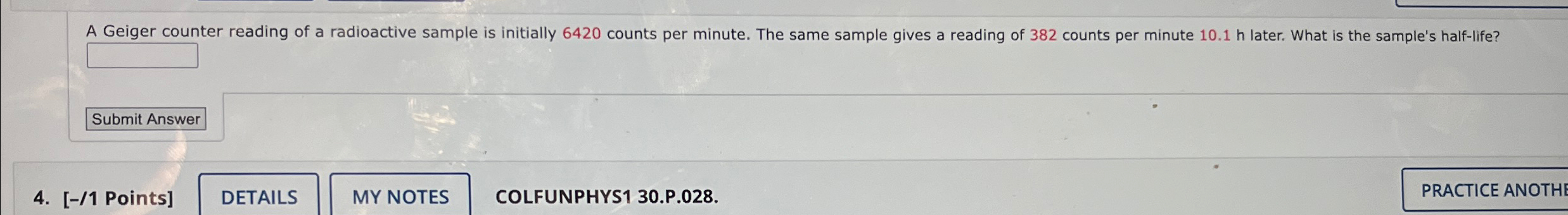 Solved A Geiger counter reading of a radioactive sample is | Chegg.com
