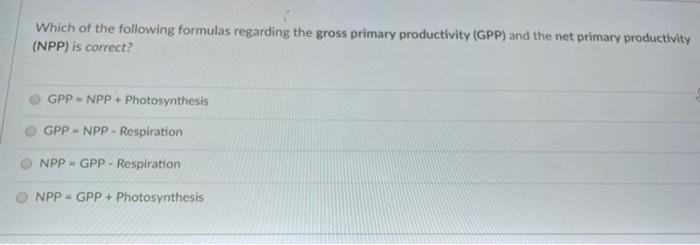 Solved Which of the following formulas regarding the gross | Chegg.com