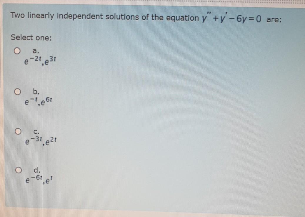 Solved Two linearly independent solutions of the equation y" | Chegg.com