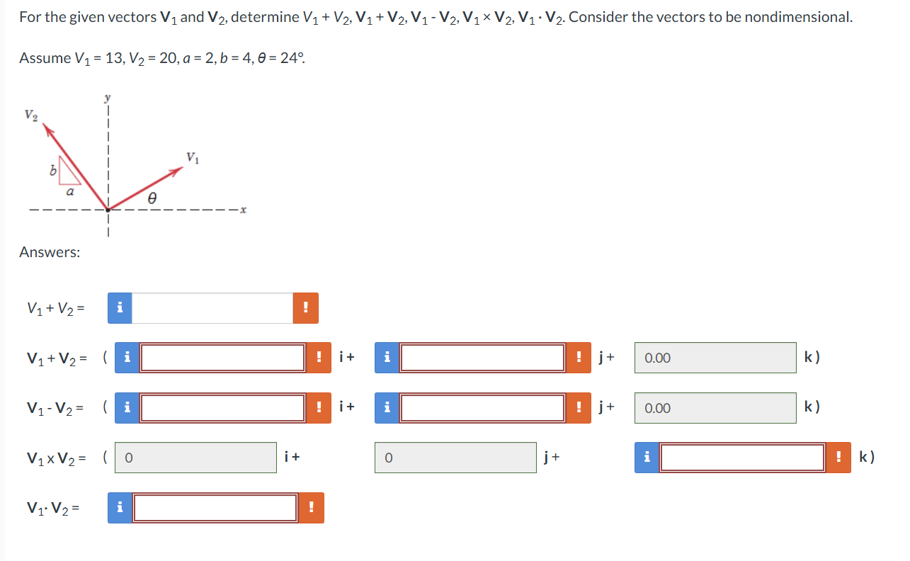 Solved For the given vectors V1 ﻿and | Chegg.com