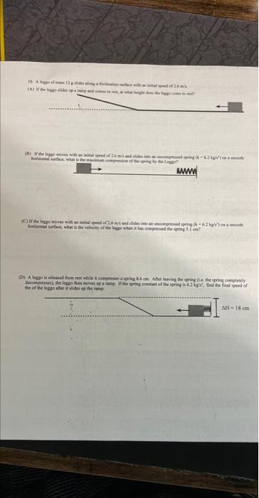 Solved 10. A leggo of mass 12 g slides along a frictionless | Chegg.com