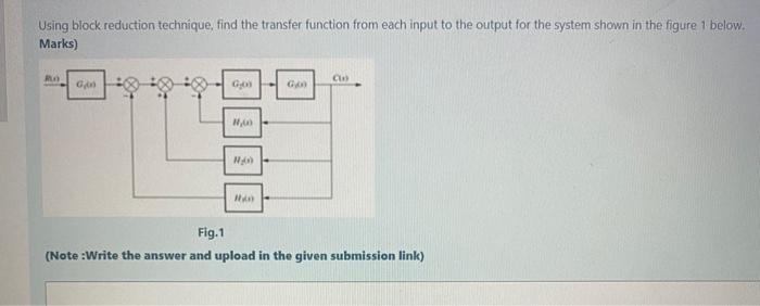 Solved Using block reduction technique, find the transfer | Chegg.com