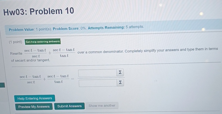 Solved Hw03: Problem 10Problem Value: 1 ﻿point(s). ﻿Problem | Chegg.com