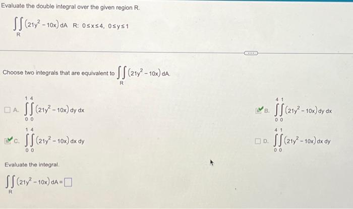 Solved Evaluate the double integral over the given region R. | Chegg.com