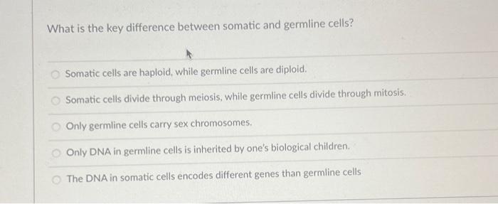 Solved What is the key difference between somatic and | Chegg.com