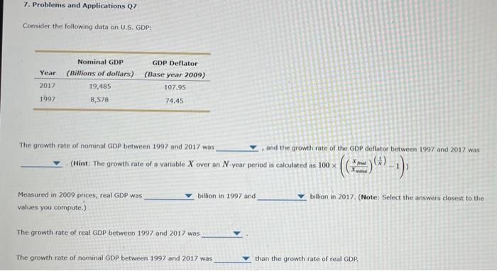 Solved 7. Problems and Applications Q7 Consider the | Chegg.com