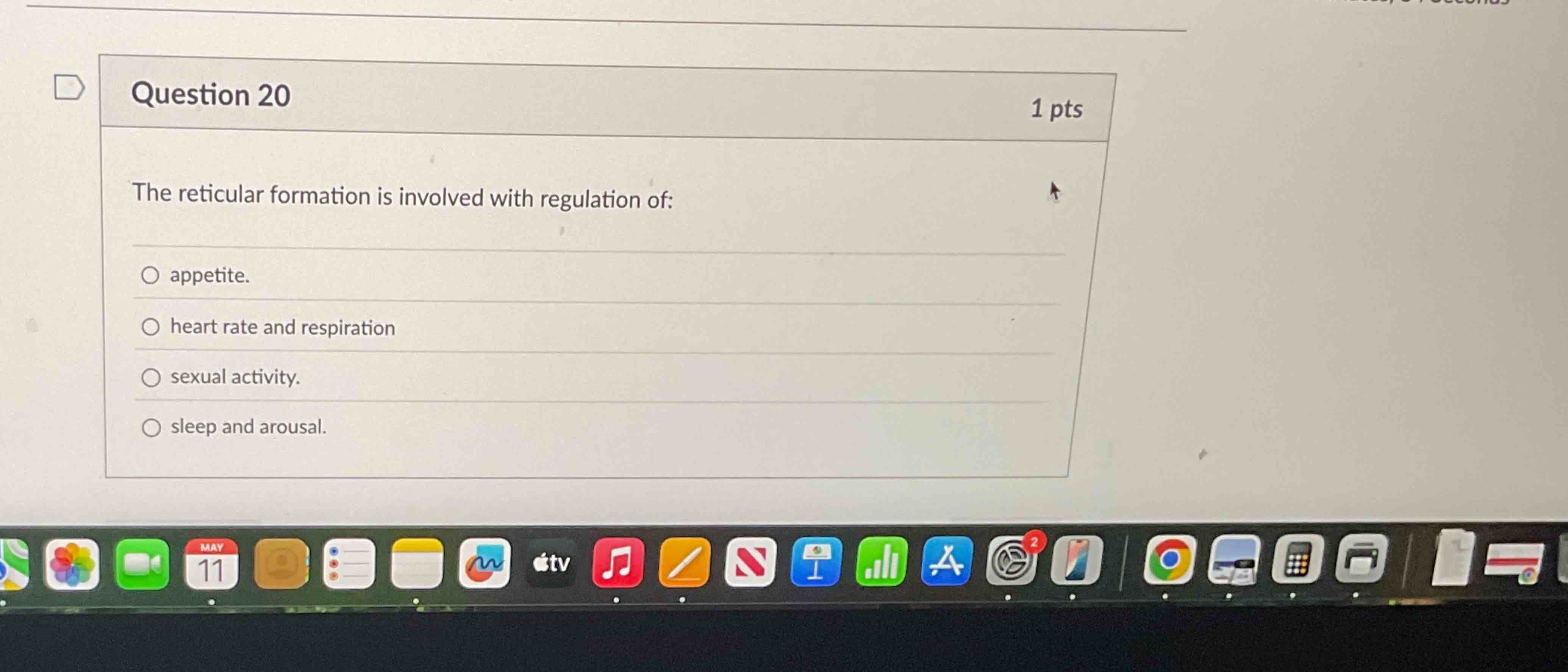 Solved Question 20The reticular formation is involved with | Chegg.com