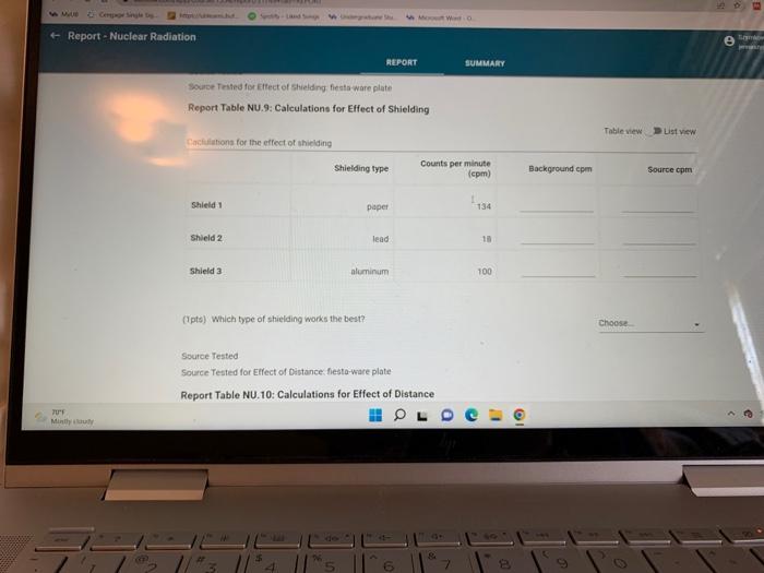 e Report - Nuclear Radiation REPORT SUMMARY Report | Chegg.com