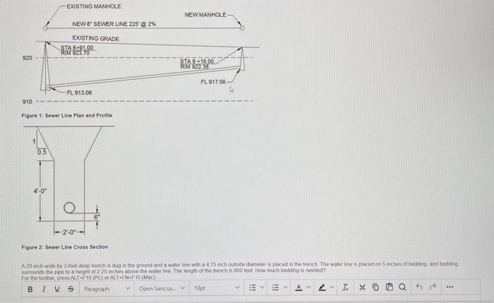 Solved Figure 1: Sewer Line Plan and Profile Figure 2: sewer | Chegg.com