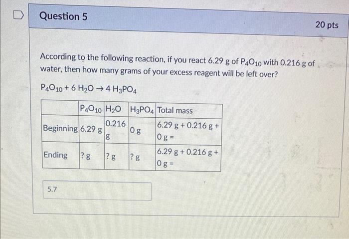 Solved According to the following reaction, if you react | Chegg.com