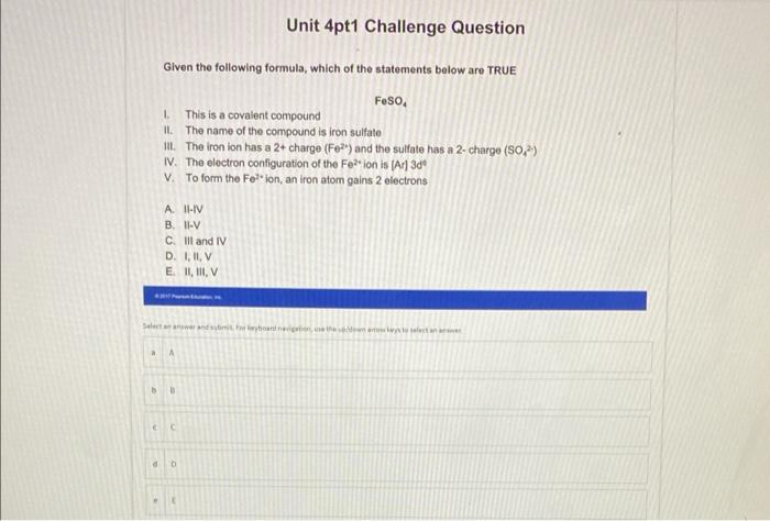 Solved Given the following formula, which of the statements | Chegg.com