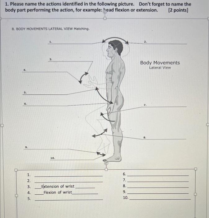 Solved 1. Please name the actions identified in the | Chegg.com