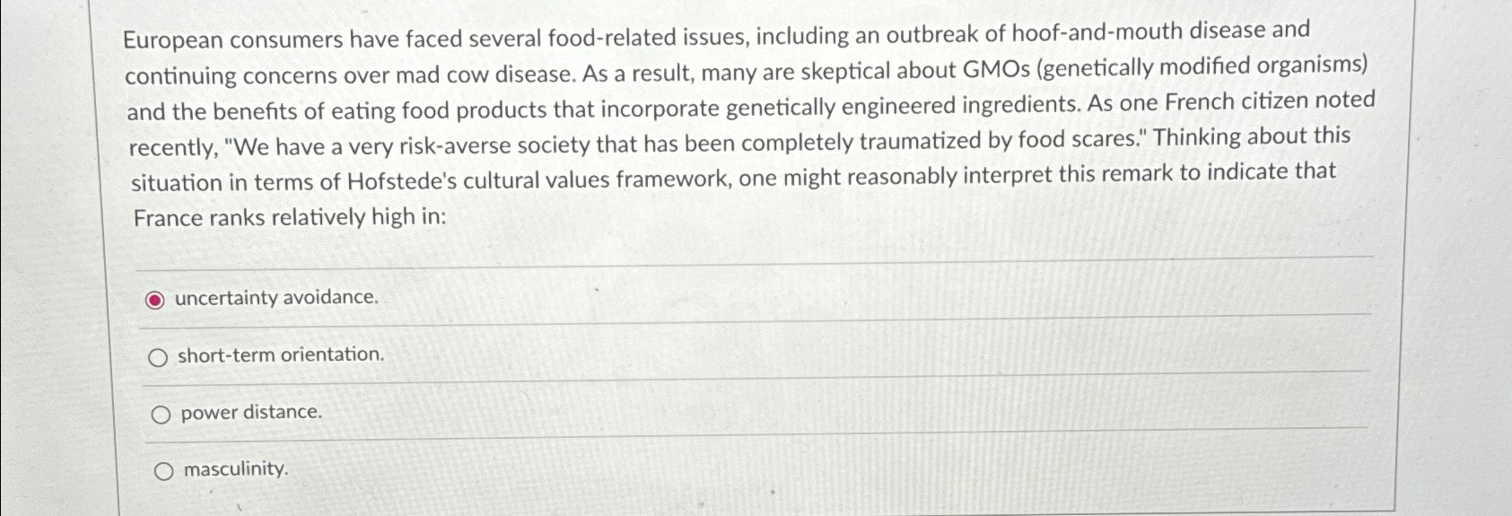 Solved European consumers have faced several food-related | Chegg.com