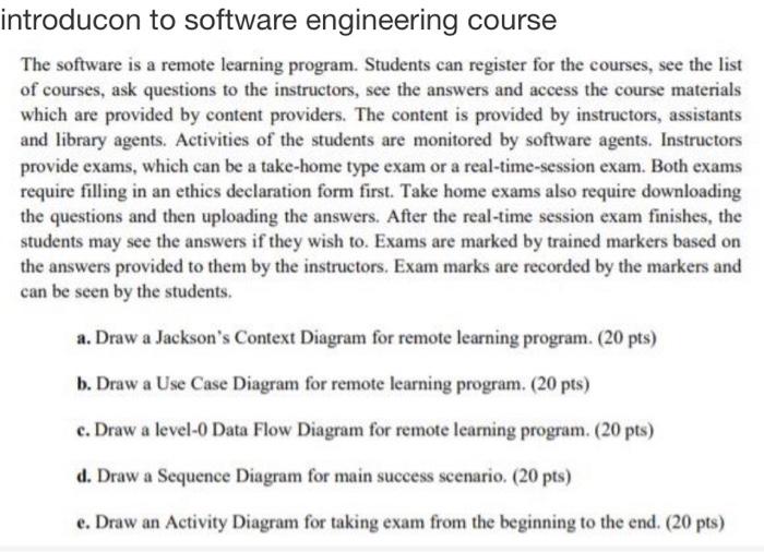 Solved introducon to software engineering course The | Chegg.com