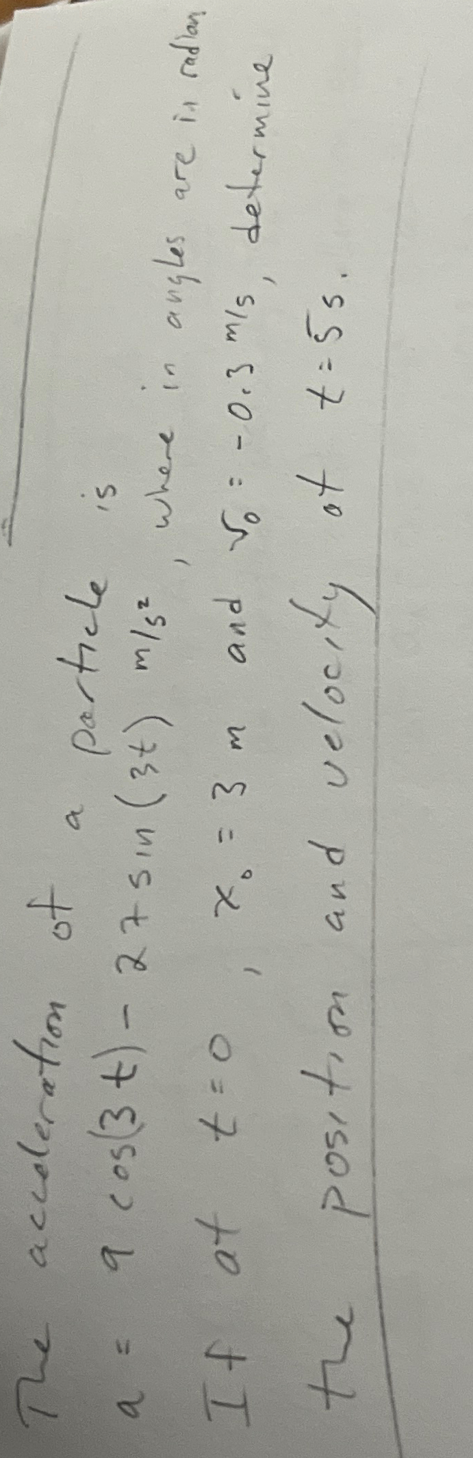 Solved The acceleration of a particle | Chegg.com