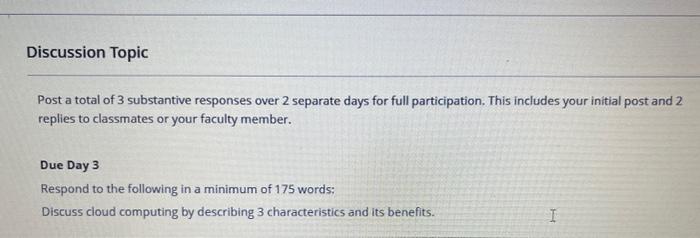 Solved Post a total of 3 substantive responses over 2 | Chegg.com
