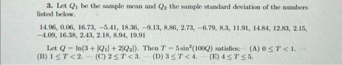 Solved 3. Let Q₁ be the sample mean and Q₂ the sample | Chegg.com