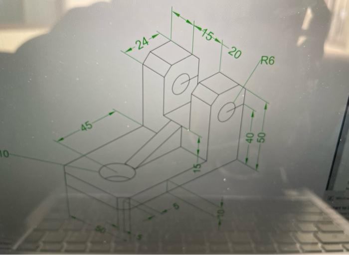 Solved Draw The Orthographic View The Front Part Is
