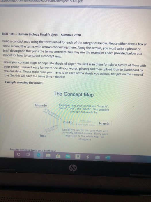 Project-S020.pdf BIOL 100 - Human Biology Final | Chegg.com