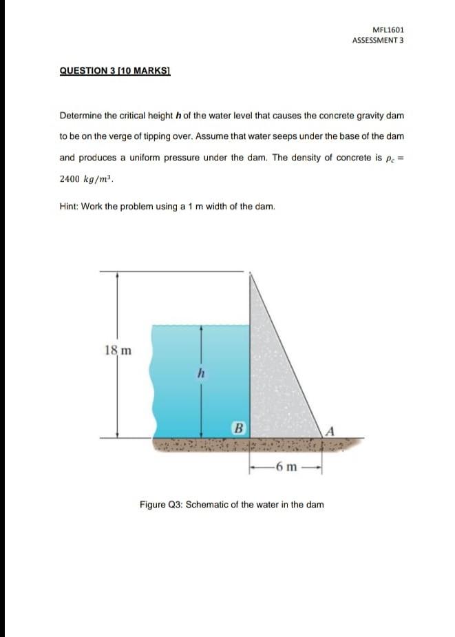 Solved MFL1601 ASSESSMENT 3 QUESTION 3 [10 MARKSI Determine | Chegg.com