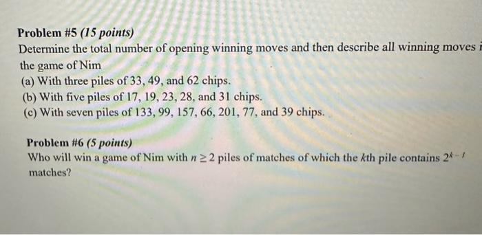 Solved Problem \#5 (15 points) Determine the total number of | Chegg.com