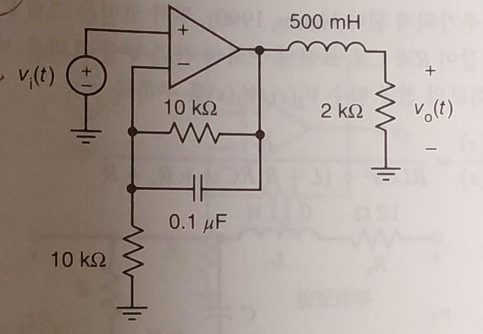 Solved find step response of curcuit. input : vi(t) , output | Chegg.com