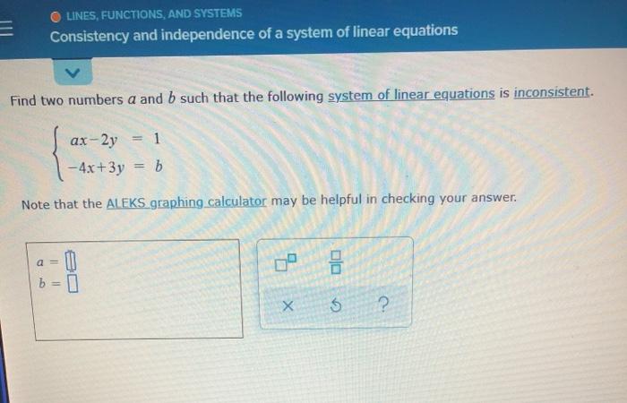 Solved LINES, FUNCTIONS, AND SYSTEMS Consistency and | Chegg.com