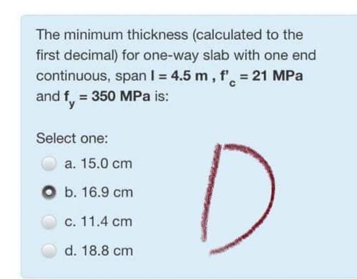 The minimum thickness (calculated to the first | Chegg.com