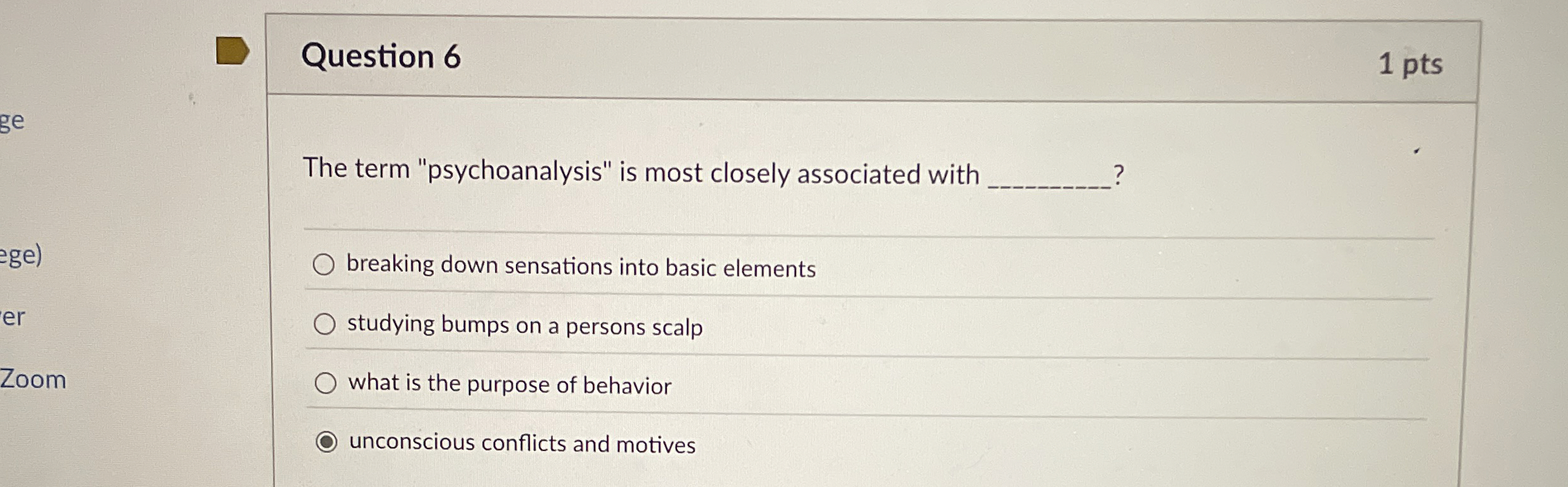 Solved Question 61 ﻿ptsThe term "psychoanalysis" is most | Chegg.com